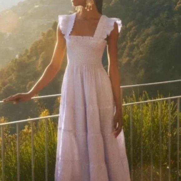 Hill House | Dresses | Hill House The Ellie Nap Dress Lilac Stripe Sz Large Xxl Nwt Midi Linen ...